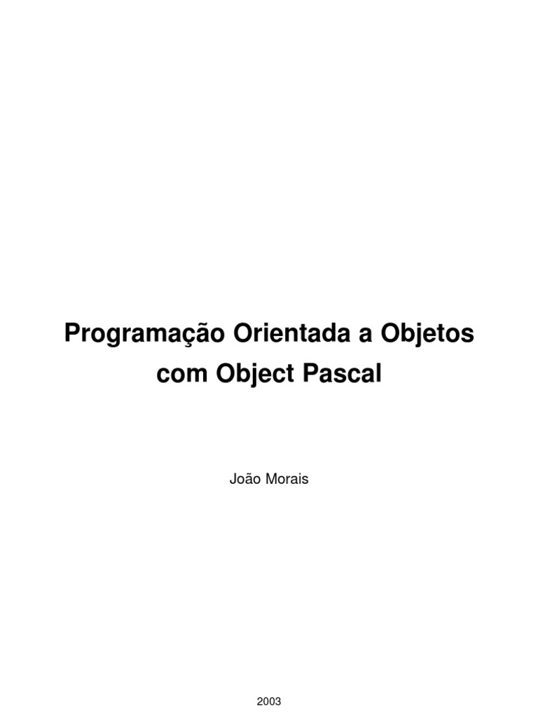 Programacao Orientada A Objetos Com Object Pascal | PDF | Classe ...