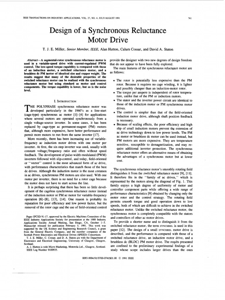 Synchronous Reluctance Motor Drive Design | PDF | Power Inverter ...