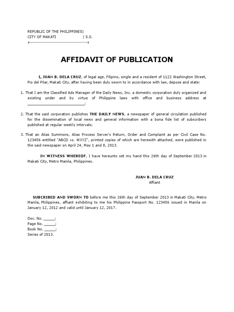 Affidavit of Publication | PDF