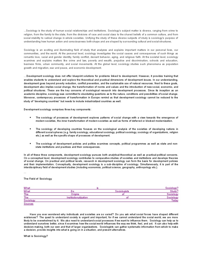 Understanding Sociology and Its Scope | PDF | Sociology | Anthropology