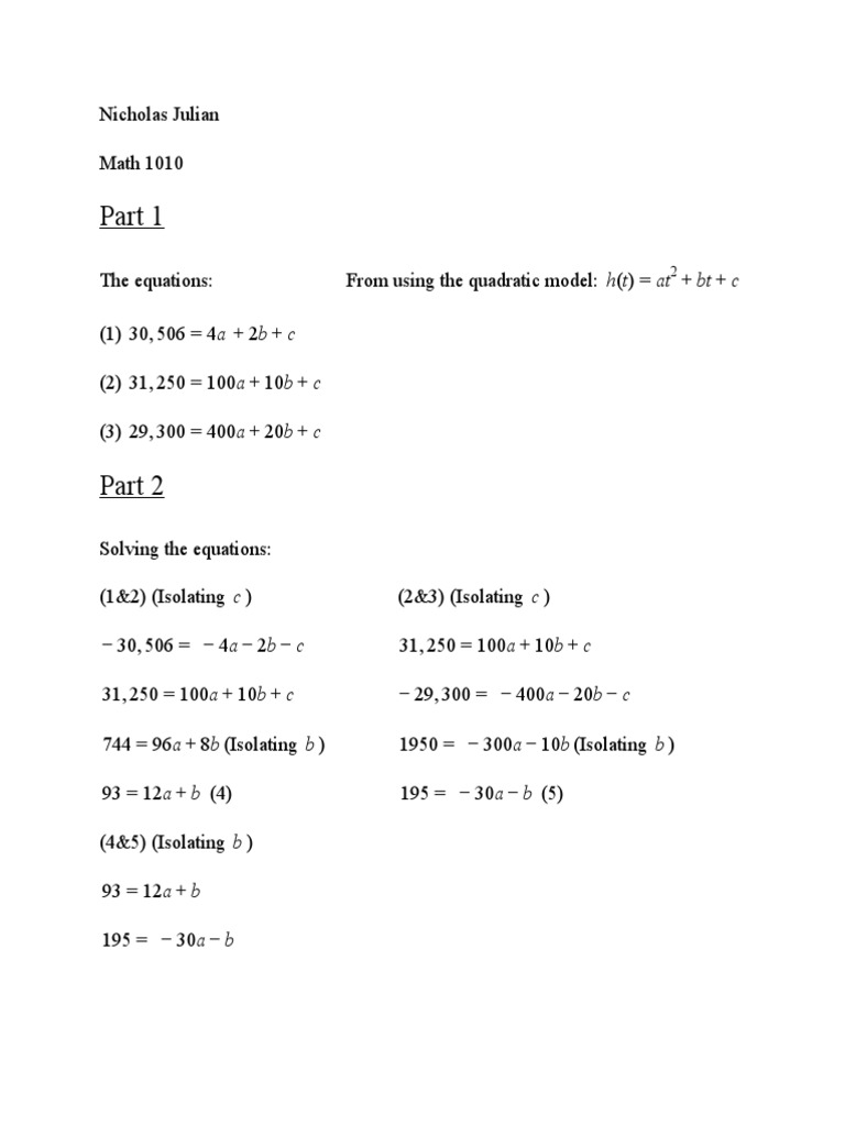 Quadratic Equations and Real-World Math | PDF