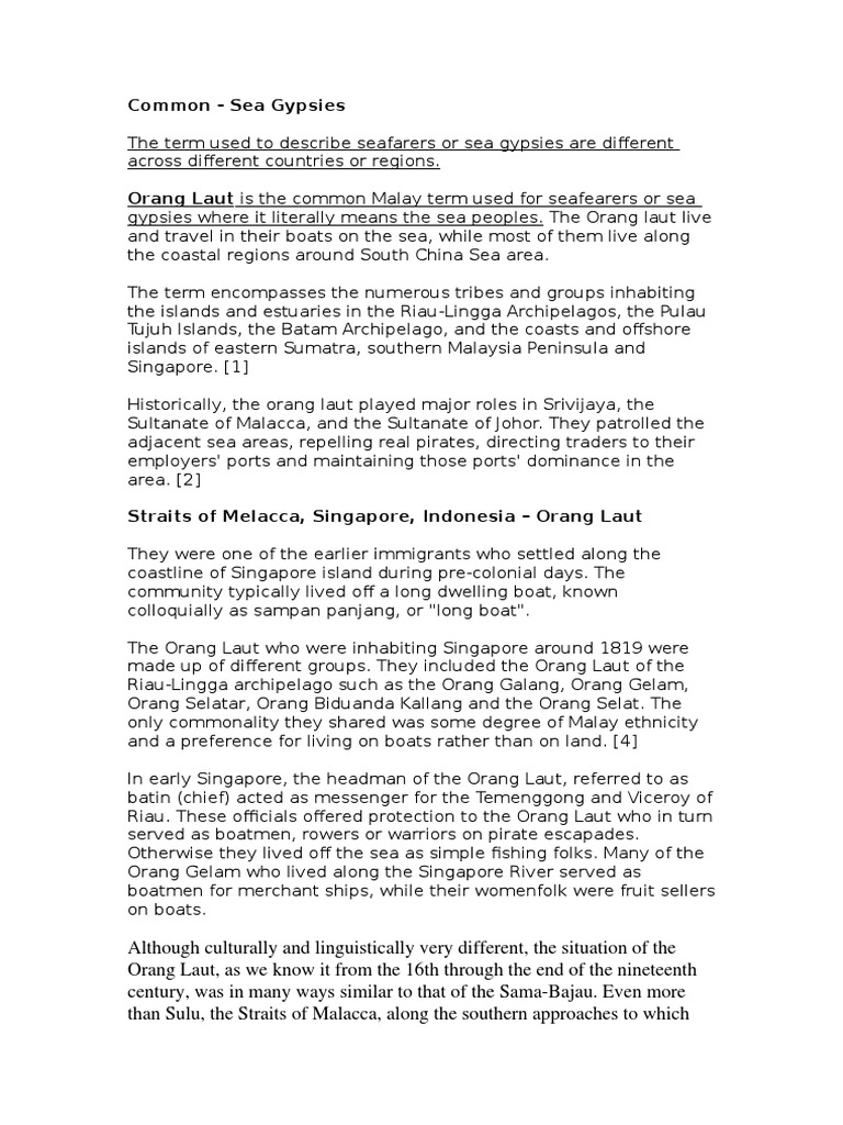 Understanding the Orang Laut People | PDF | Southeast Asia | Religion ...