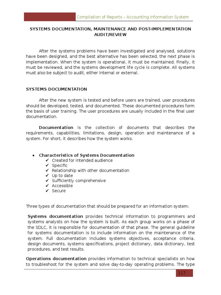 Systems Documentation, Maintenance and Post-Implementation Audit/review | PDF | Software Bug | Audit