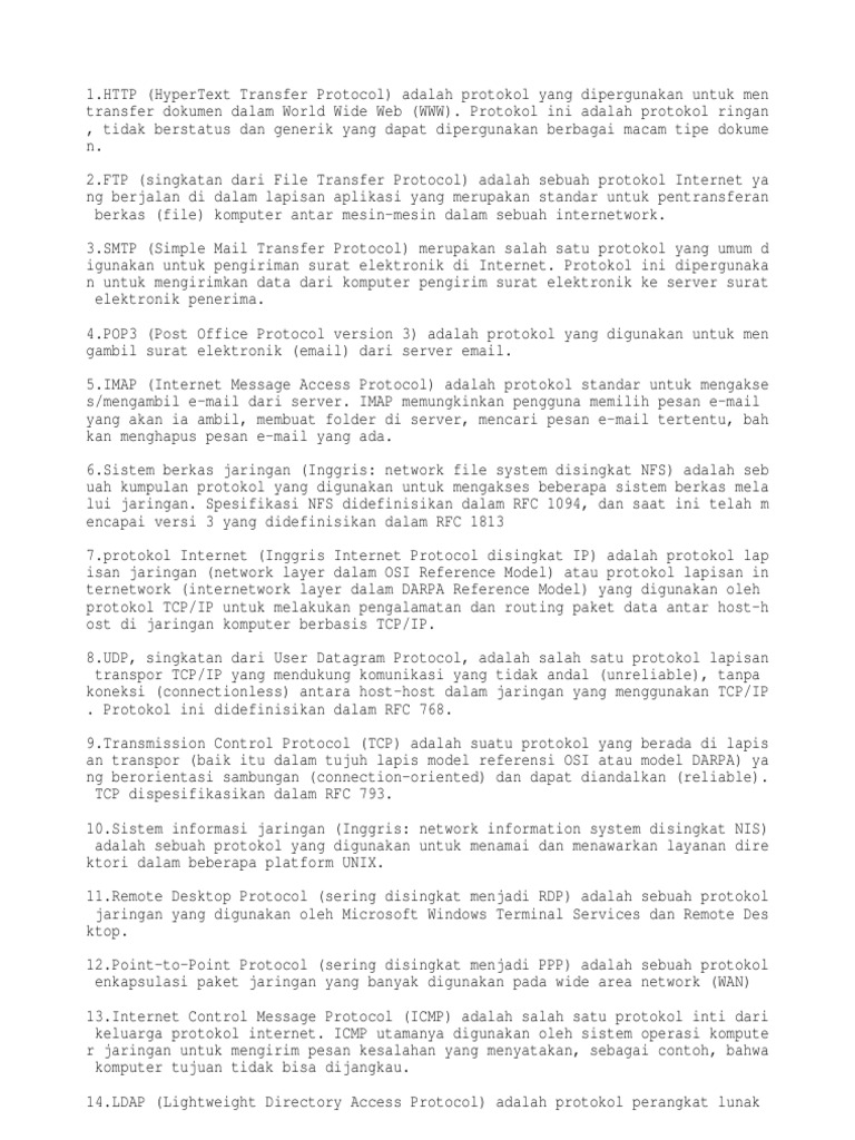 Contoh Protokol Jaringan | PDF | Bisnis | Komputer