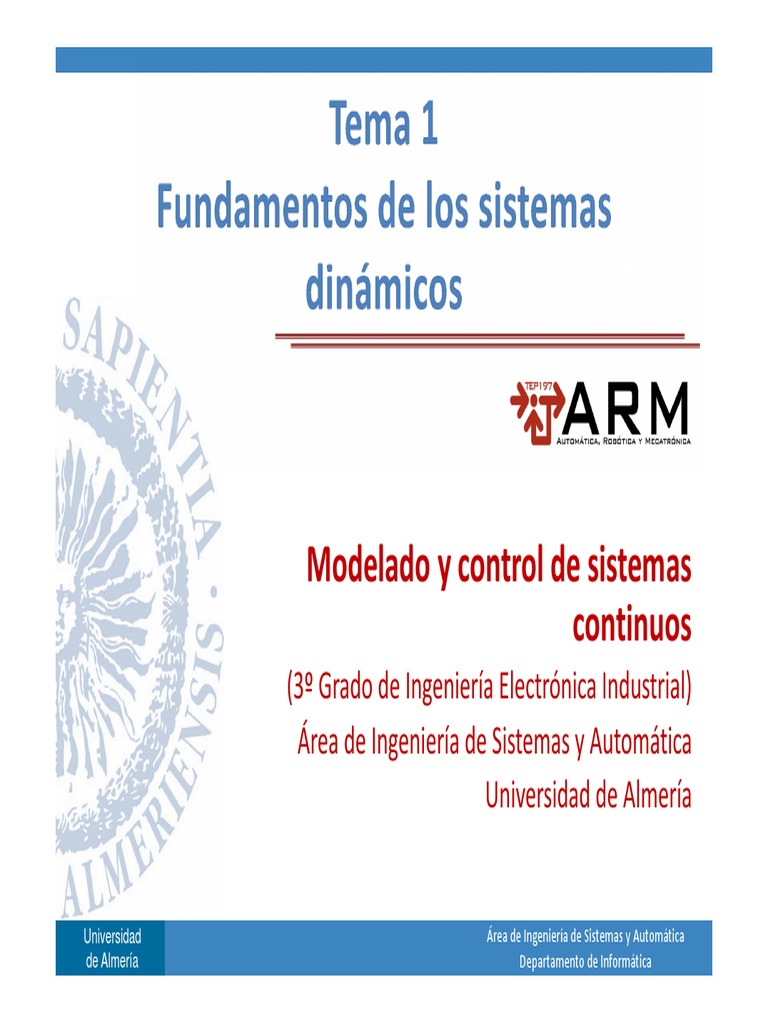 Tema1 MCSC FundamentosSistemasDinamicos | PDF | Linealidad | Sistema de control