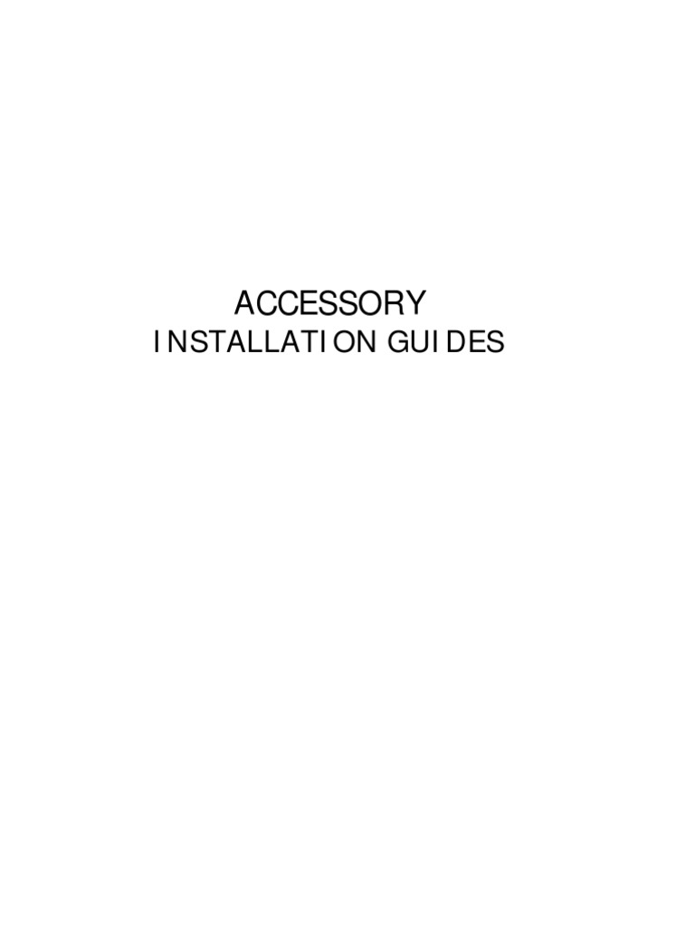 Accessory Installation Guides | PDF | Electrical Wiring | Electrical ...