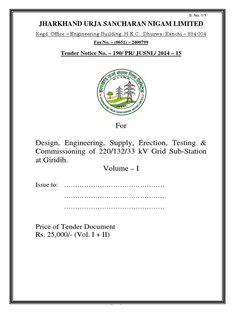 Substation Tender Document | PDF | Guarantee | Money