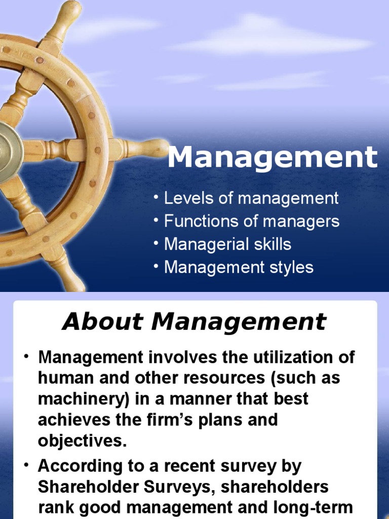 Overview of Management Styles and Levels | PDF