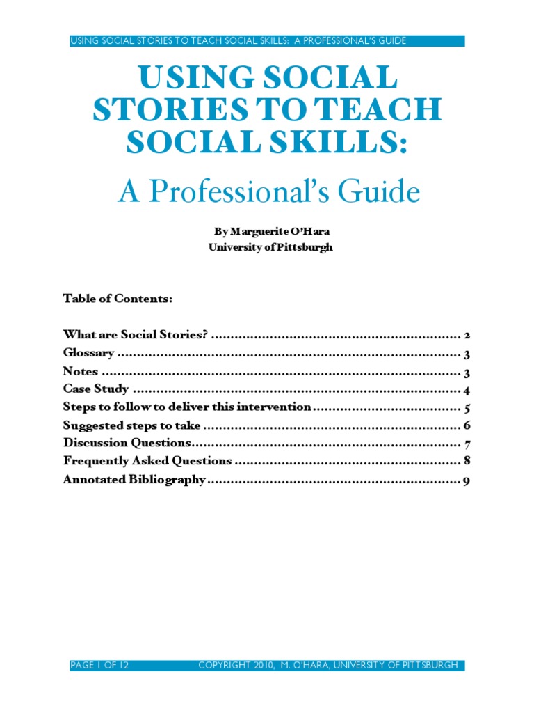Using Social Stories To Teach Social Skills | PDF | Autism | Social Skills