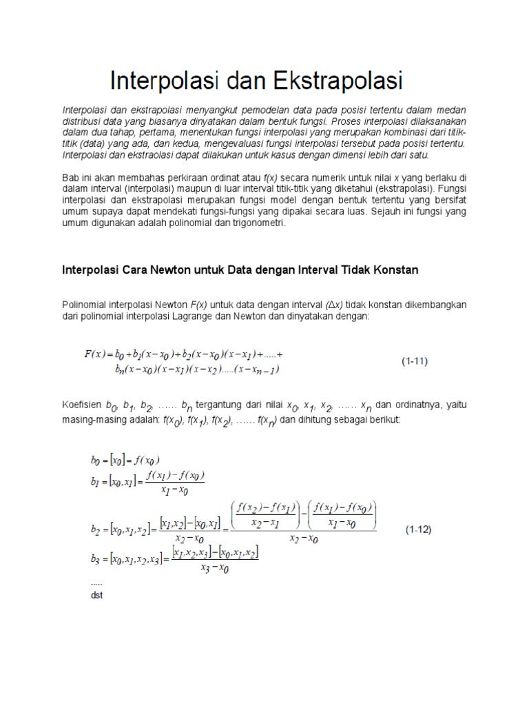 Interpolasi Dan Ekstrapolasi | PDF