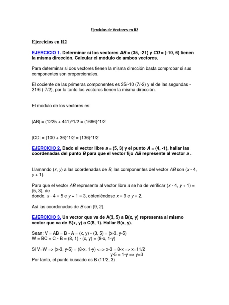 Ejercicios de Vectores en R2 y R3 | PDF | Vector Euclidiano | Triángulo