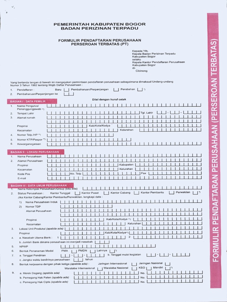 Form Legalitas Perusahaan | PDF
