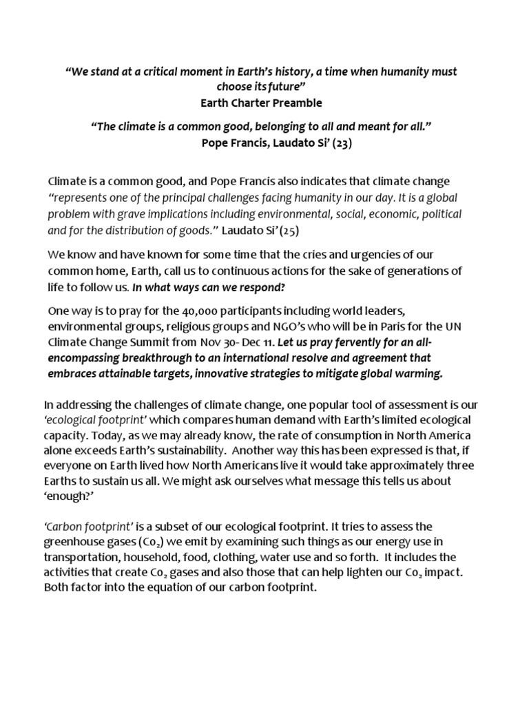 Carbon Footprint Letter | Carbon Offset | Climate Change | Free 30-day ...