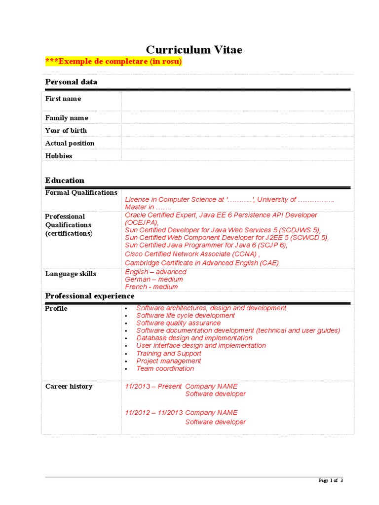 Template - Skill Matrix - CV | PDF