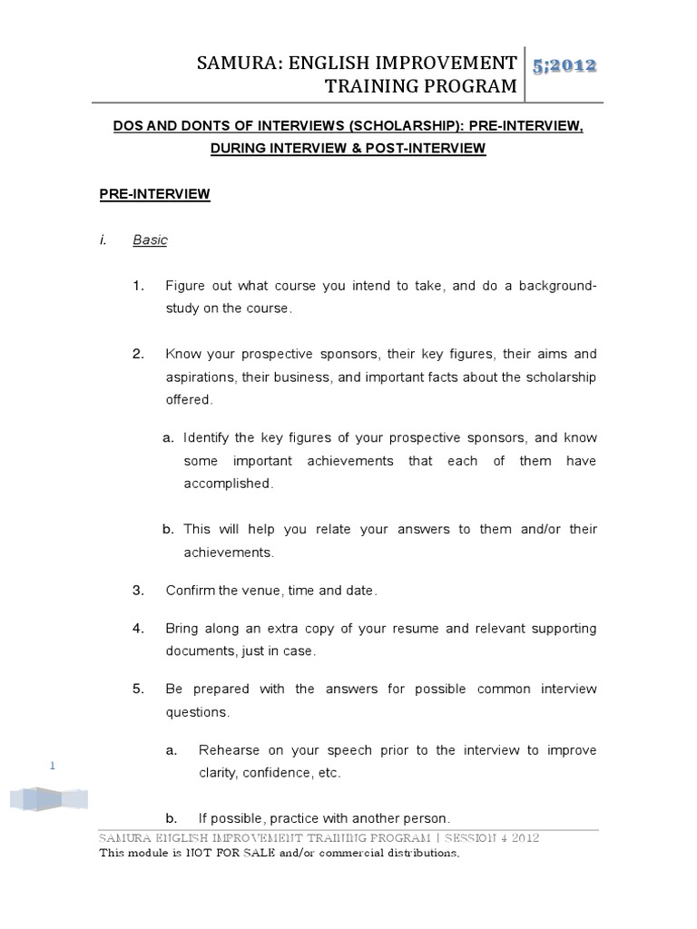 Dos and Donts of Interviews | PDF | Nonverbal Communication | Clothing
