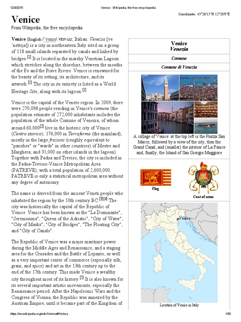 History of Venice | PDF | Venice | Republic Of Venice
