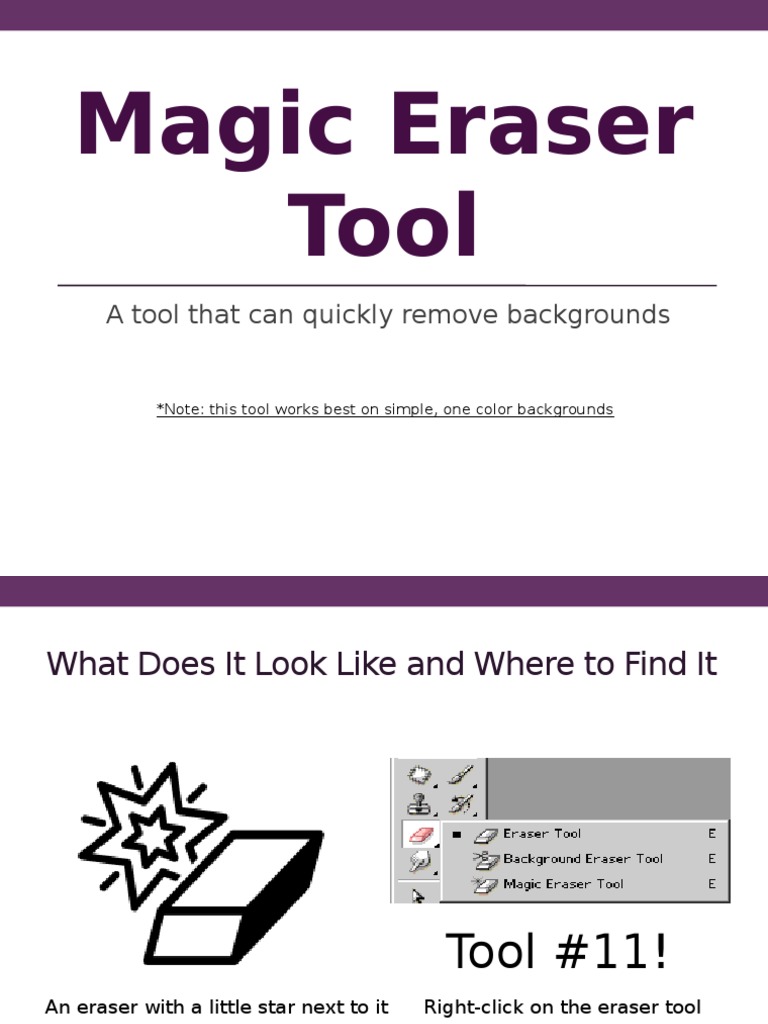 Magic Eraser: Background Remover Tool | PDF | Home & Garden | Self ...