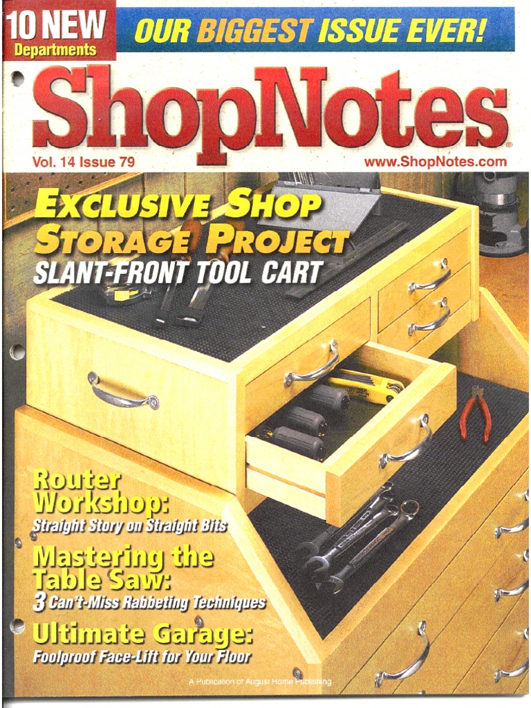 ShopNotes #79 - Slant Front Tool Cart | PDF
