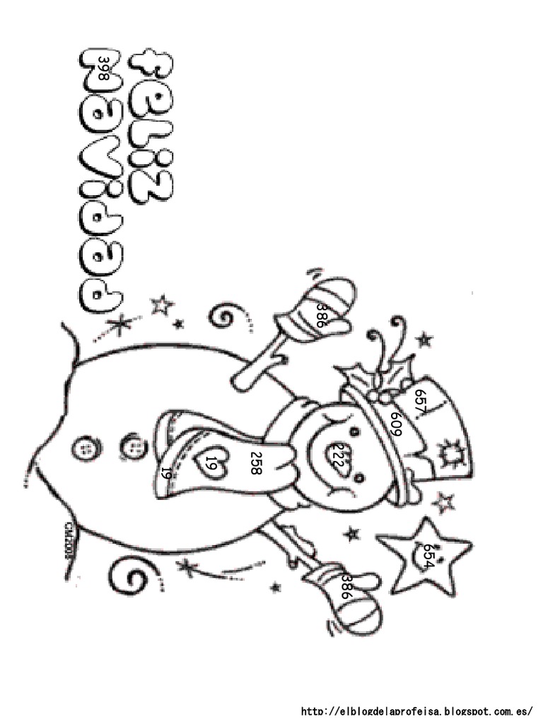 Sumas y Restas - Muñeco de Nieve | PDF