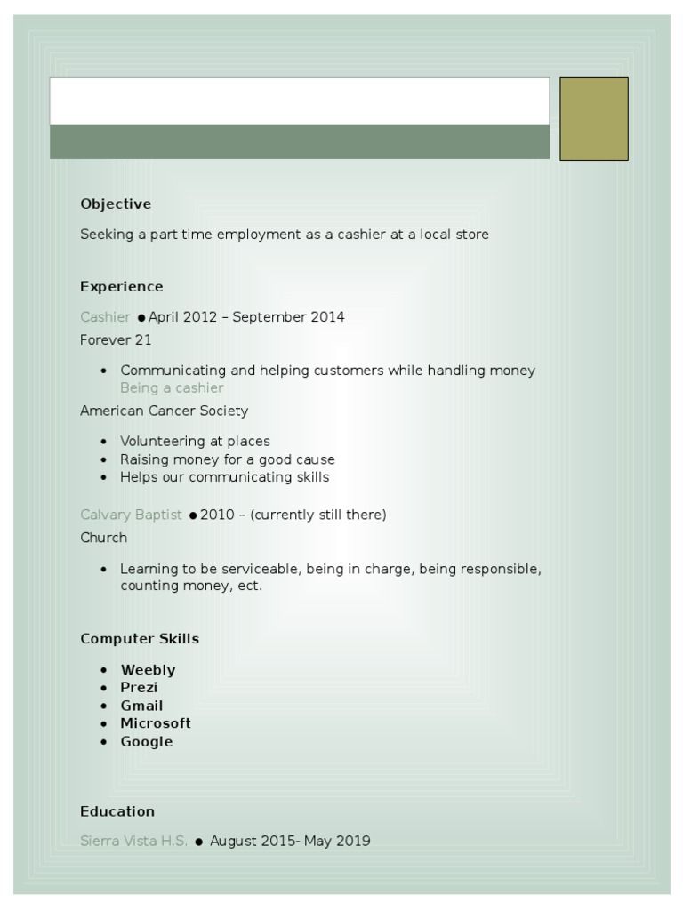 Part-Time Cashier Job Seeker | PDF | Business
