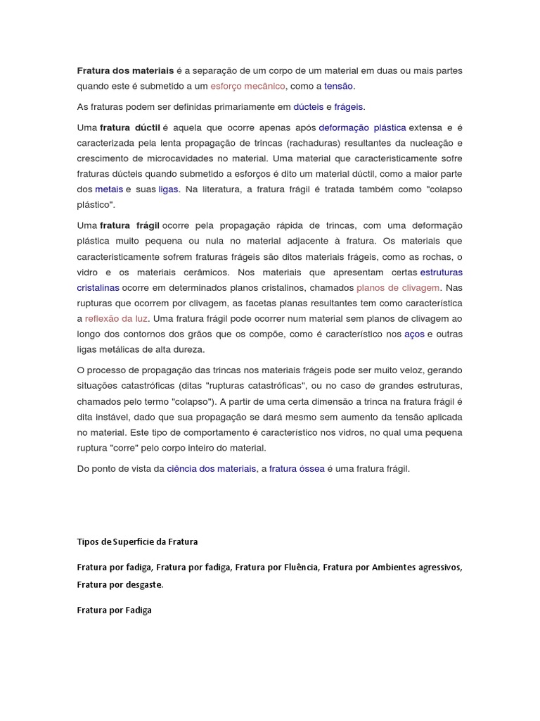 Tipos de Fratura em Materiais: Frágil, Dúctil, por Clivagem e ...