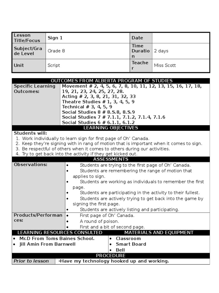 Sign Unit | PDF | Educational Assessment | Sign Language