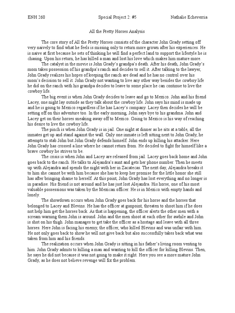 All The Pretty Horses Analysis | PDF