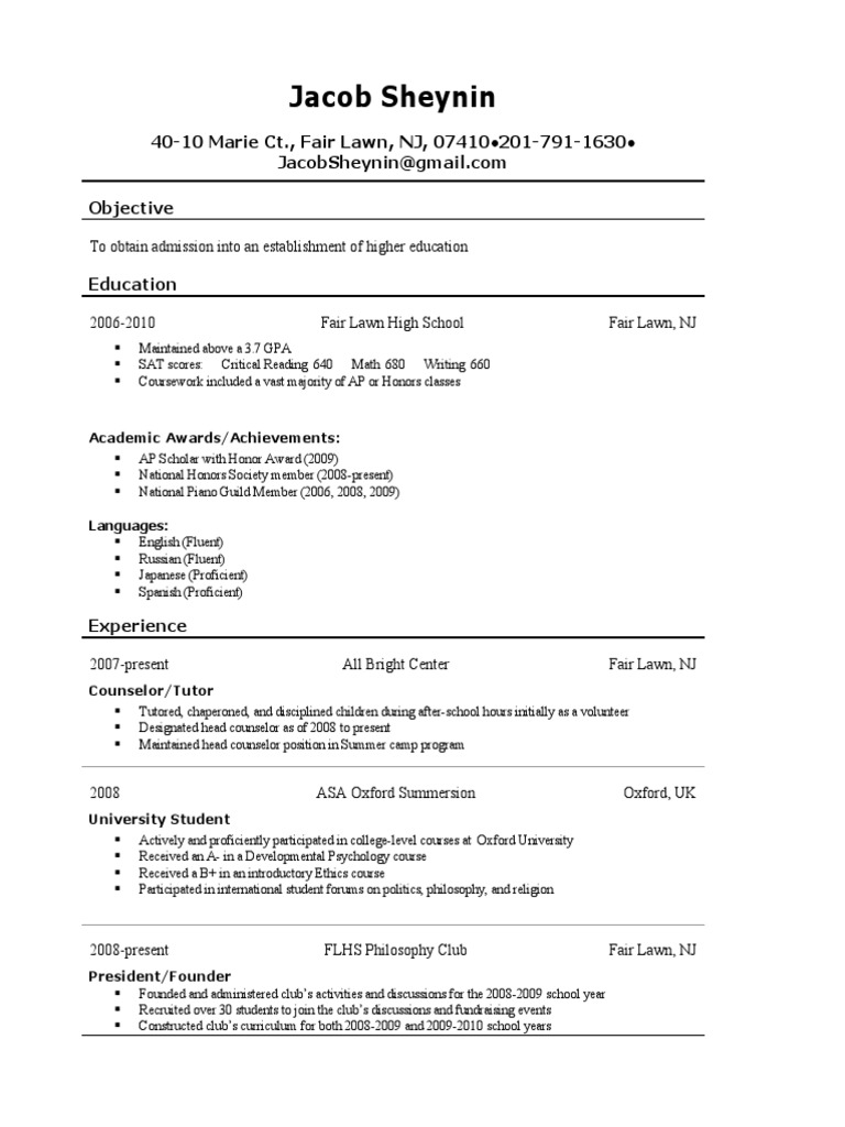 Jake Resume | PDF | Advanced Placement | Learning