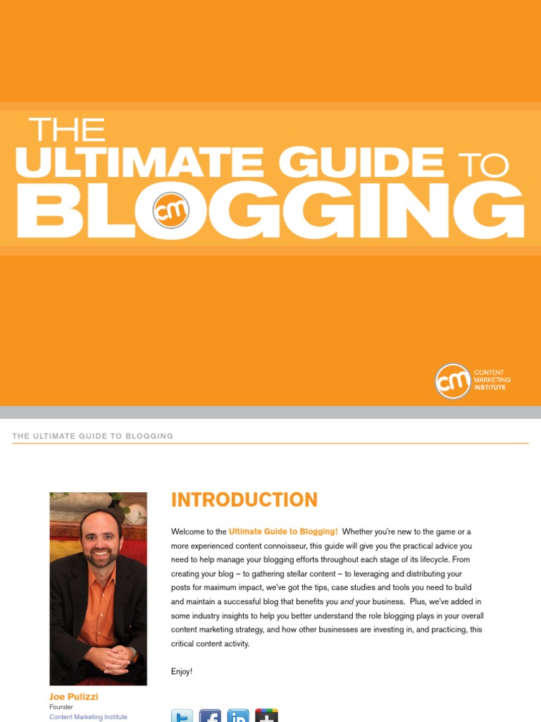 Ultimate Guide On Blogging | PDF | Search Engine Optimization | Blog
