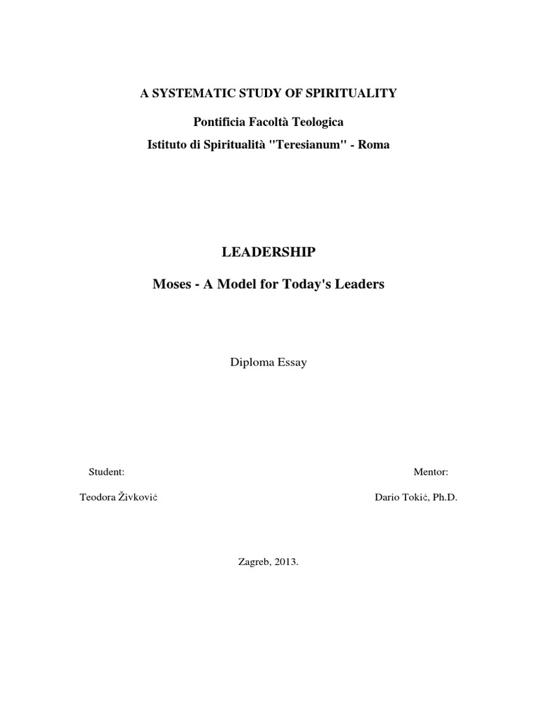 Moses - A Model For Today's Leaders | PDF | Moses | Leadership