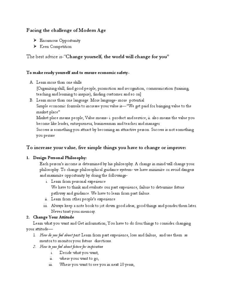 Facing Modern Age Challenges | PDF | Mentorship | Learning