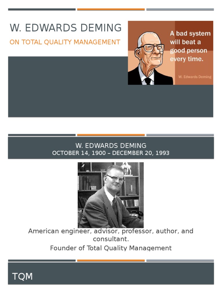 W Edwards Deming TQM | PDF | Science And Technology | Science
