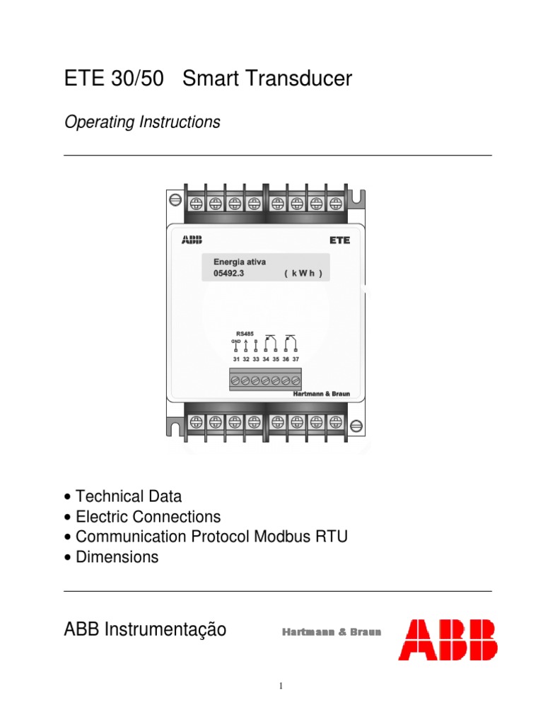 ETE 30/50 Smart Transducer: Operating Instructions | PDF | Power Supply ...