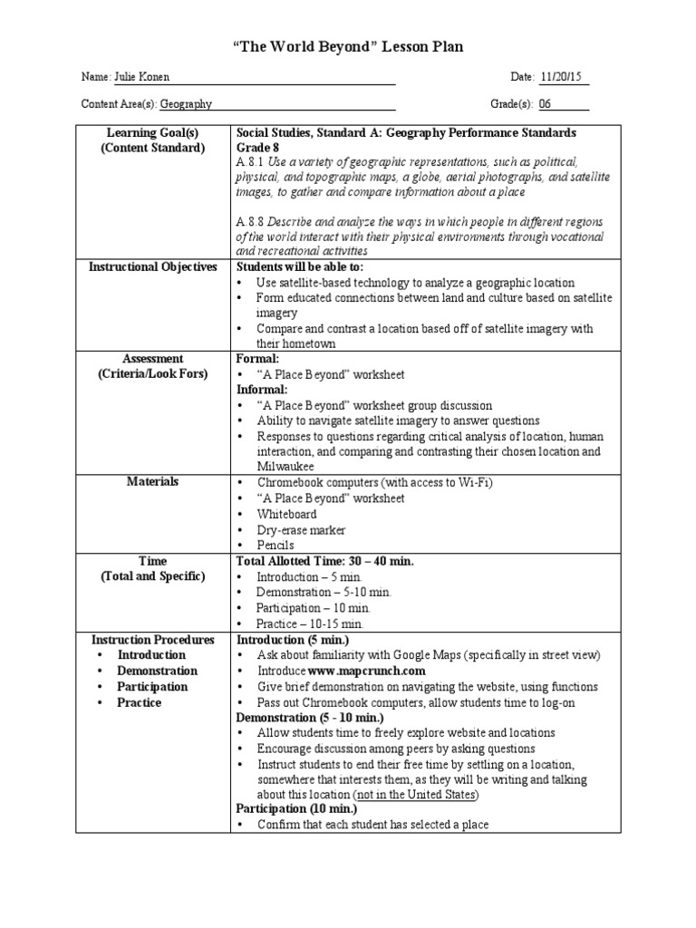 "The World Beyond" Mapcrunch Lesson Plan | PDF | Geography | Lesson Plan