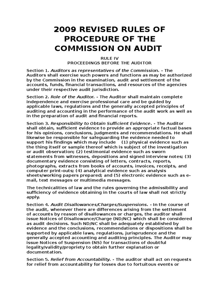 Revised Rules of Procedure Coa | PDF | Financial Audit | Audit