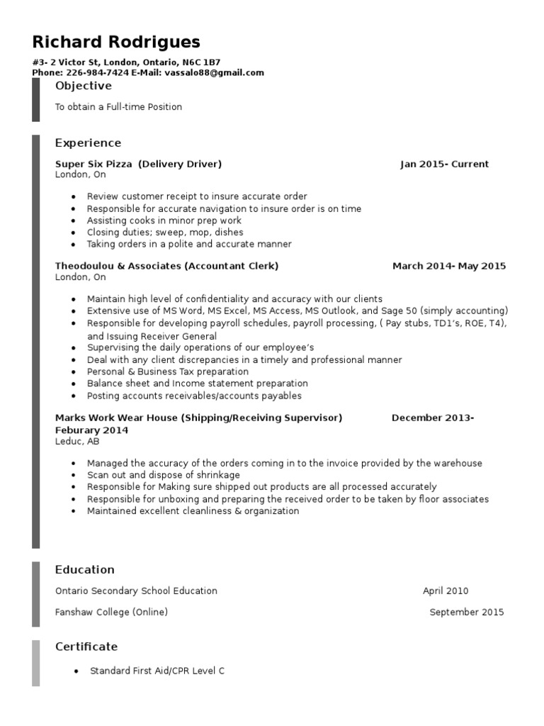 Resume-Richard Rodrigues3 | PDF | Finance & Money Management