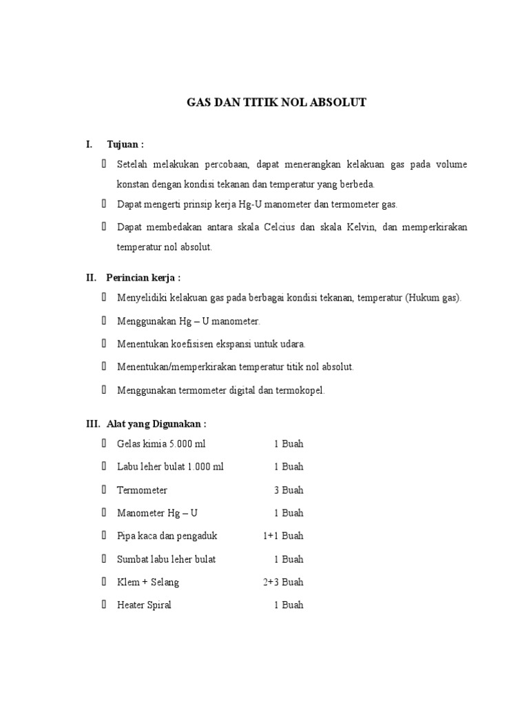 Gas & Titik Nol Absolut | PDF | Sains & Matematika