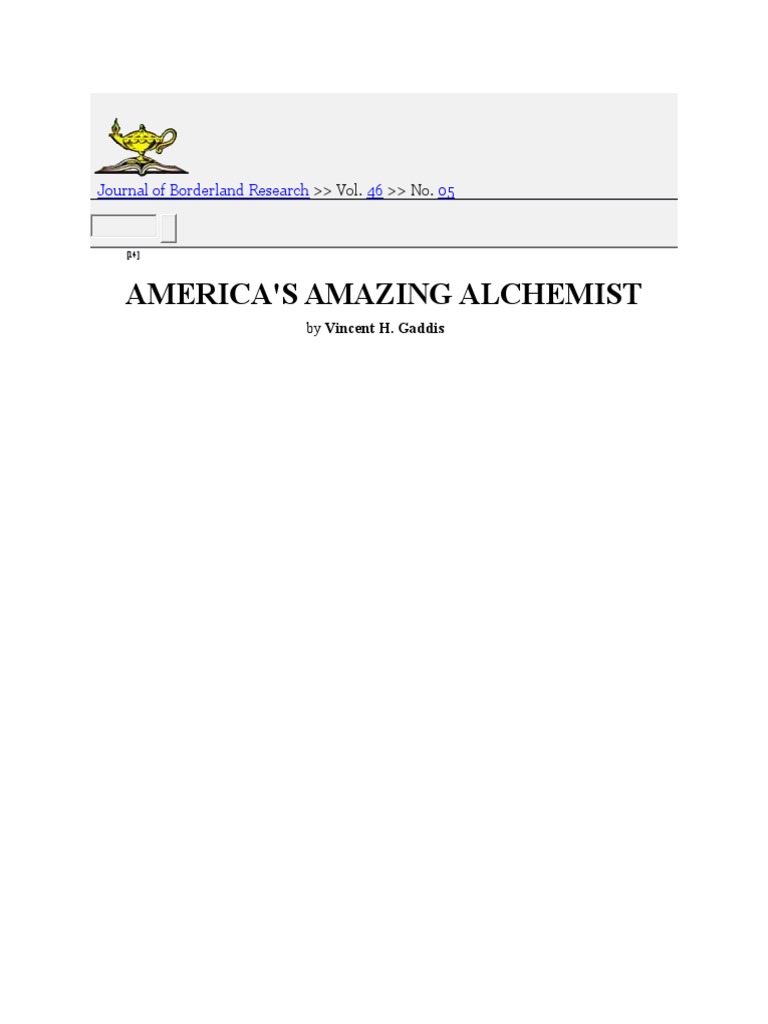 America's Amazing Alchemist | PDF | Gold | Silver