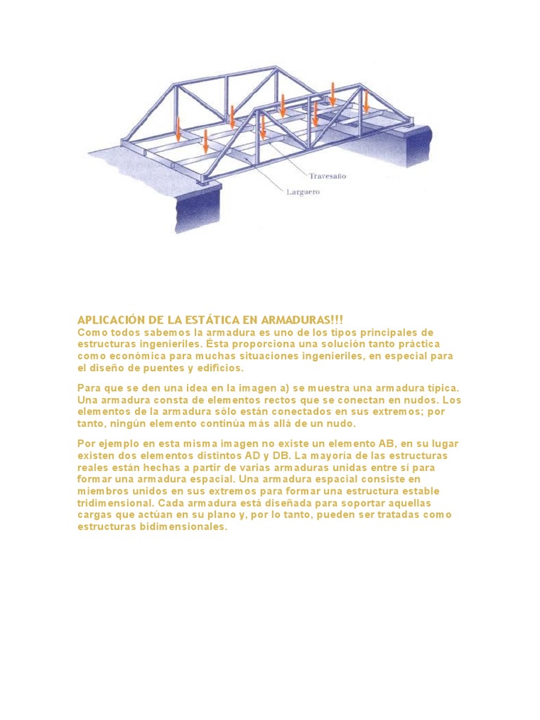 Aplicación de La Estática en Armaduras | PDF | Puente | Fuerza