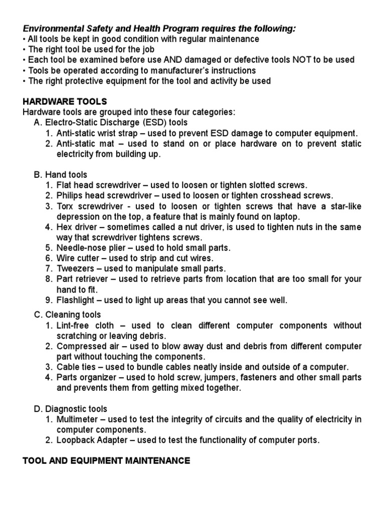 Hand Tools | PDF | Electrostatic Discharge | Equipment