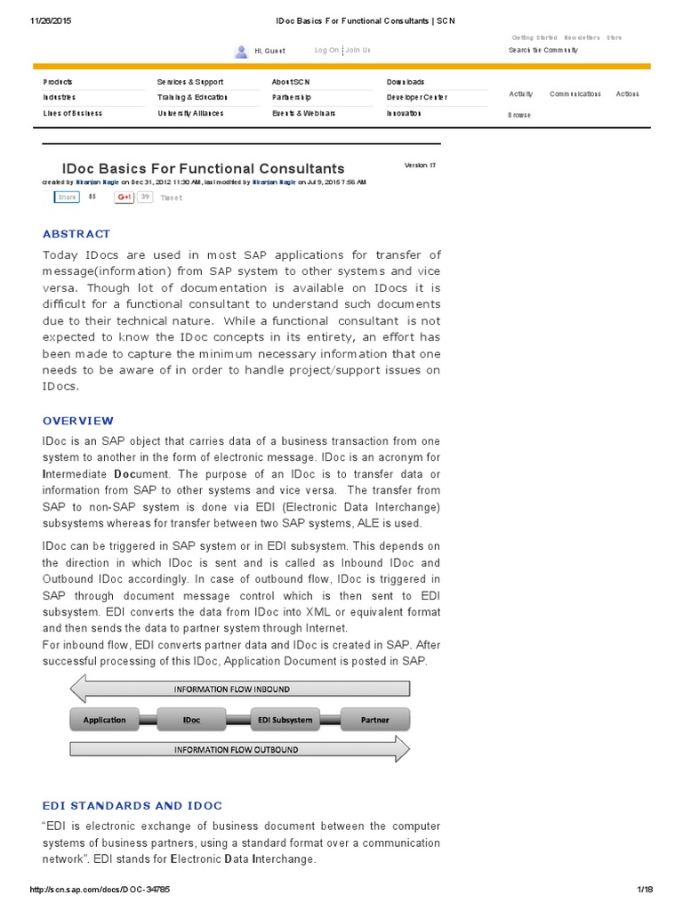 IDoc Basics For Functional Consultants | PDF | Electronic Data Interchange | Computer Data