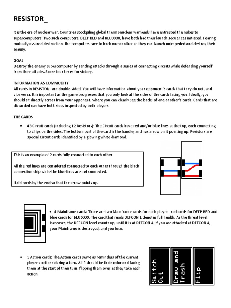 RESISTOR Print and Play | PDF | Nuclear Weapons | Card Games