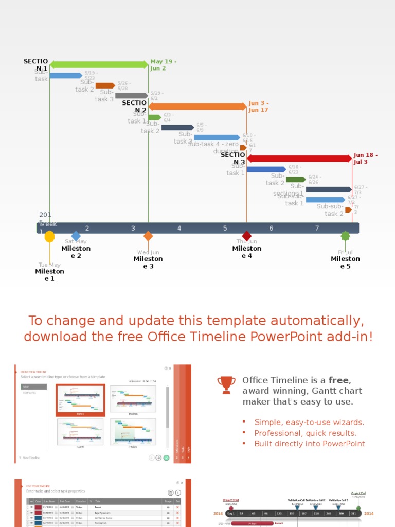 Editable PowerPoint Gantt Chart Timeline Template For Project ...