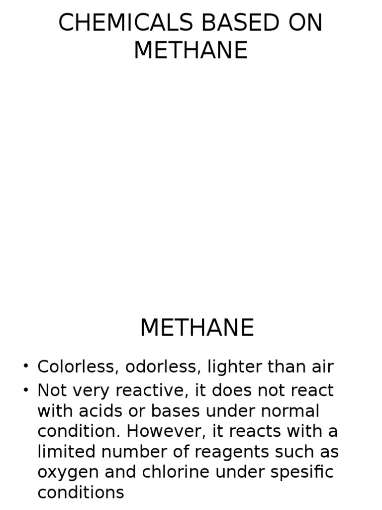 Chemicals Based on Methane | Methane | Chemical Reactions
