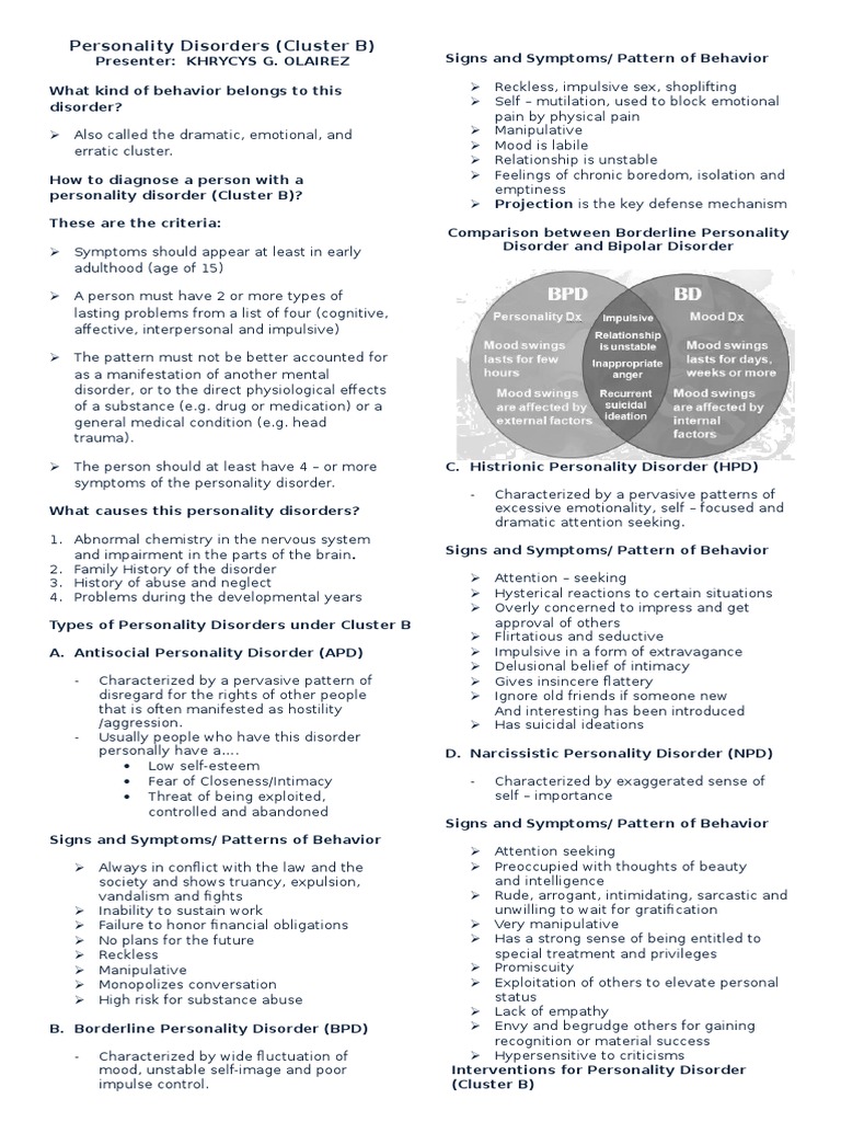 Handout Guidance | PDF | Personality Disorder | Borderline Personality ...