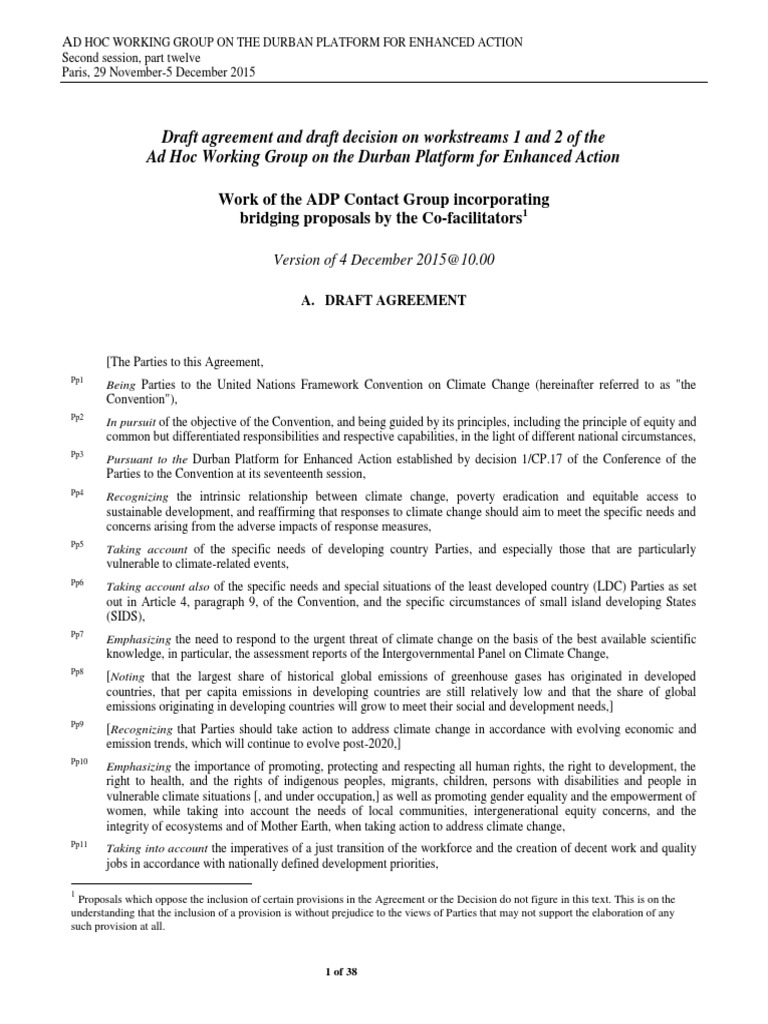 Work of The ADP Contact Group Incorporating Bridging Proposals by The ...