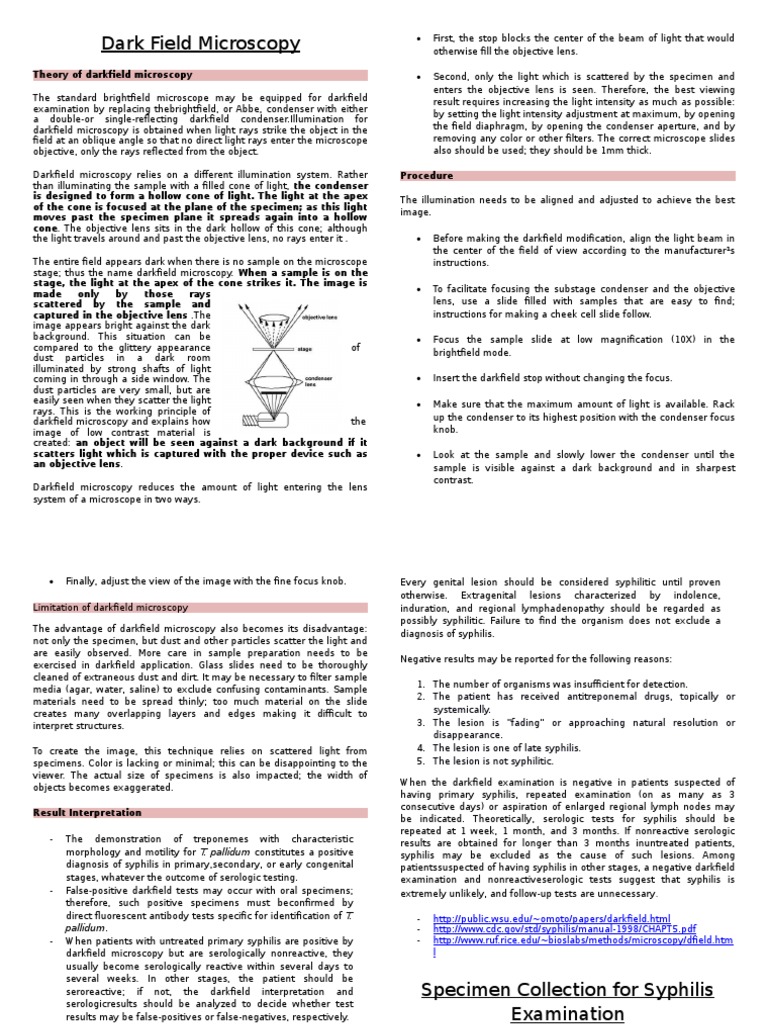 Dark Field Micros | PDF | Microscopy | Clinical Medicine