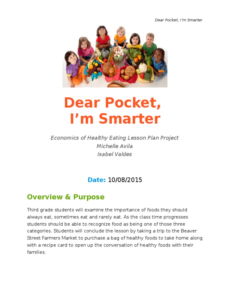 Healthy Eating Lesson Plan for Kids | PDF | Salad | Cuisine