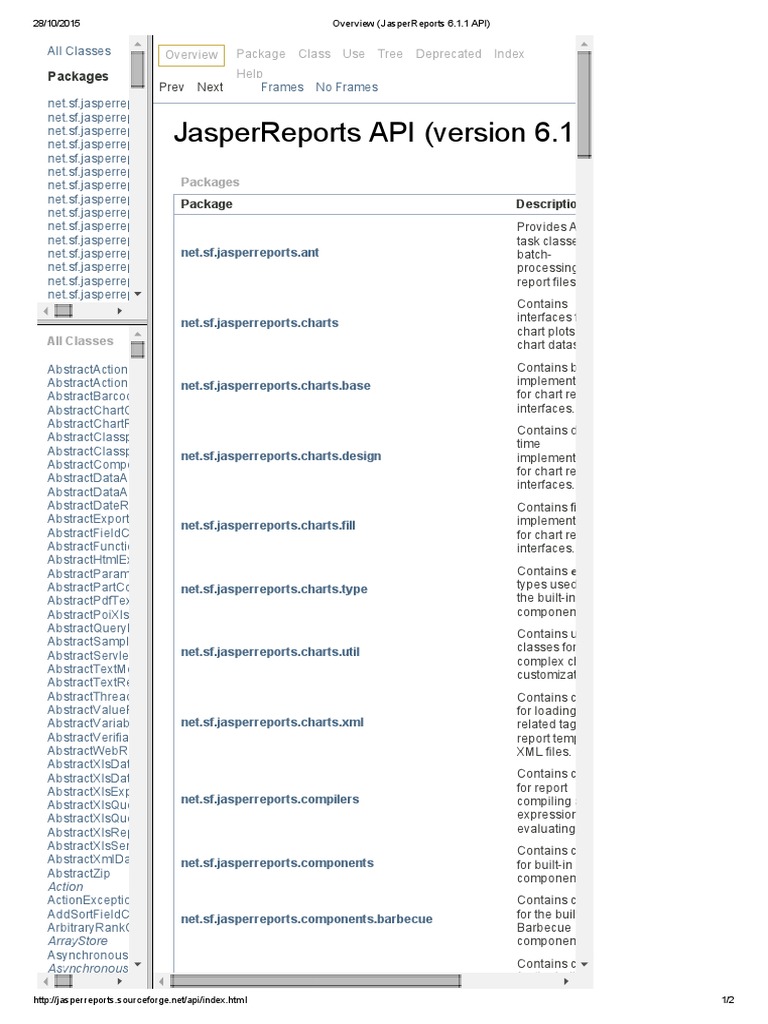 Overview (JasperReports 6.1 API | Download Free PDF | Application Programming Interface ...