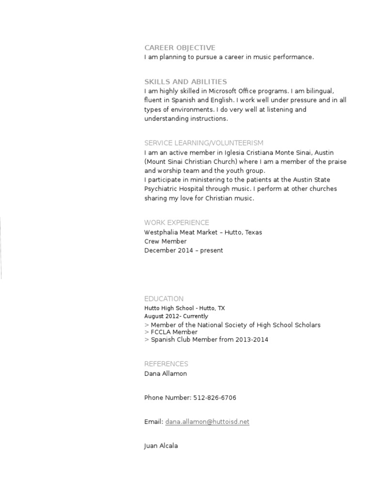Community Service Resume Objective | PDF | Self-Improvement
